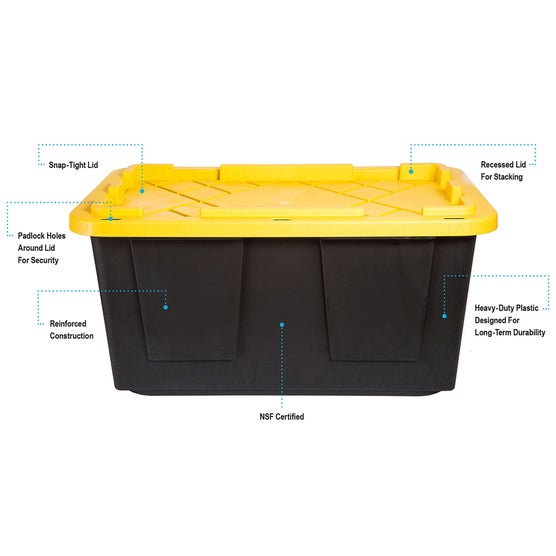 Greenmade Storage Bin with Yellow Lid, 27 Gallon | Costco