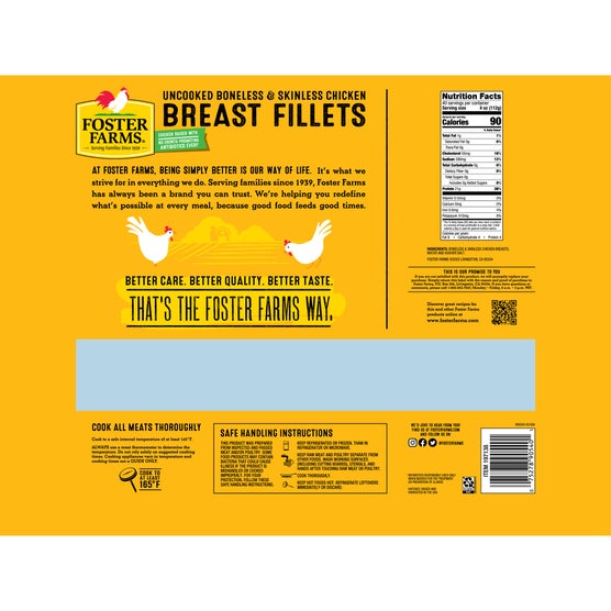 Foster Farms Chicken Breasts, Boneless Skinless, 10 lbs | Costco