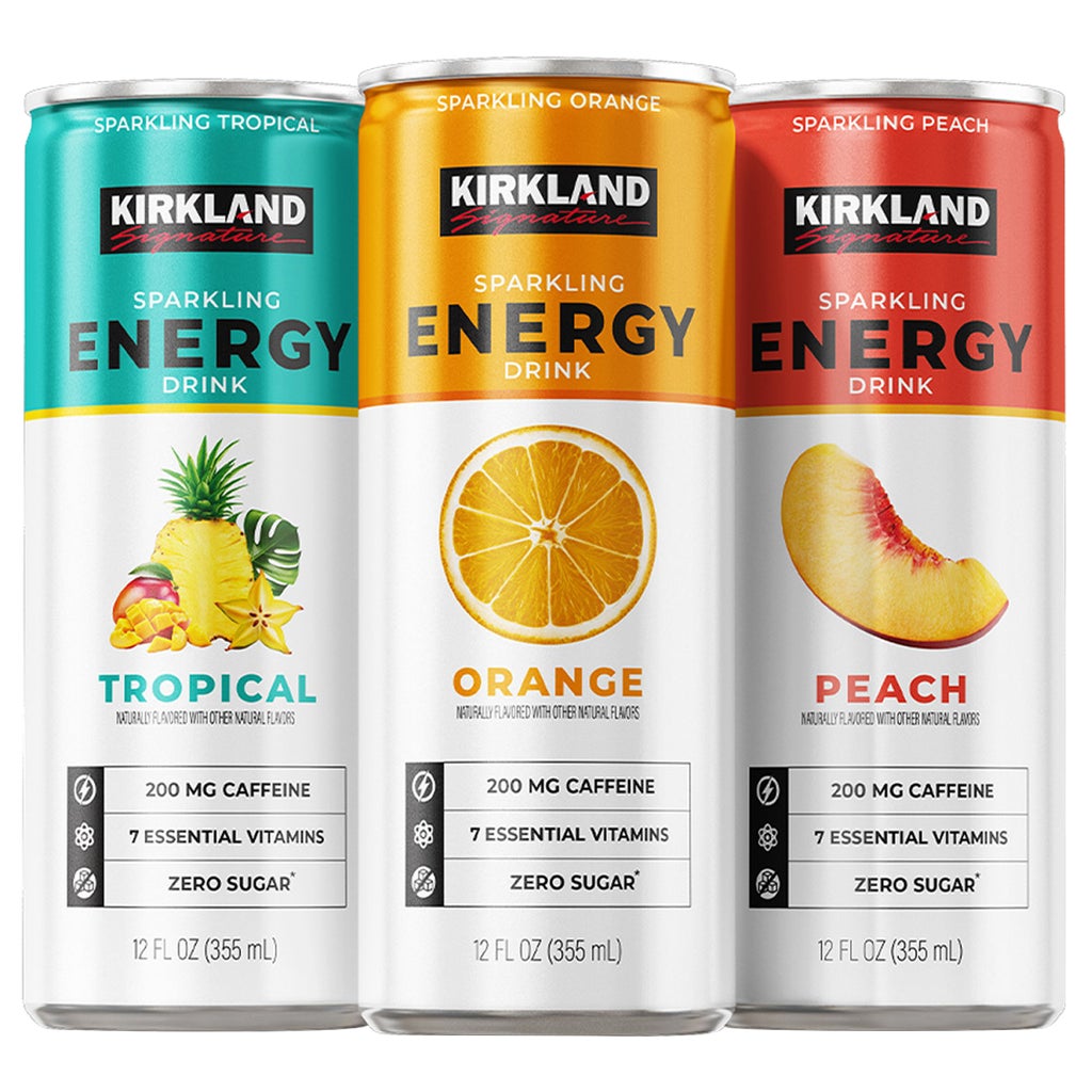 Kirkland Signature Sparkling Energy Drink, Sugar Free, Variety Pack, 12 ...
