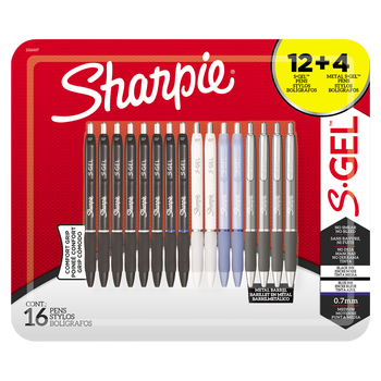 Sharpie S-Gel Retractable Gel Pen, Medium Point 0.7mm, Black and Blue ...