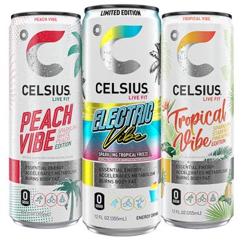 CELSIUS Vibe Energy Drink, Variety Pack, 12 fl oz, 18 ct | Costco