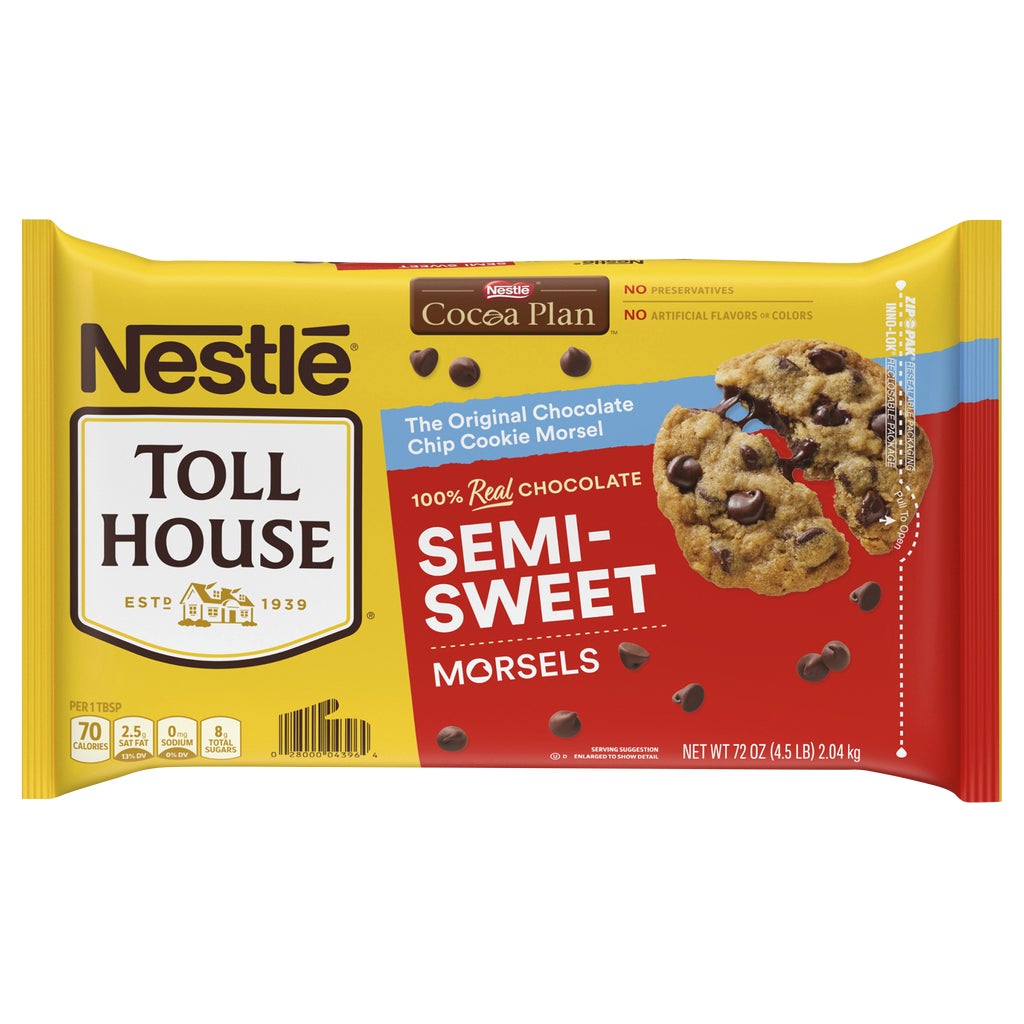 Nestlé Toll House Semi-Sweet Chocolate Chip Morsels, 4 lb 8 oz | Costco