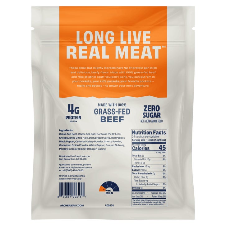 Archer Grass-Fed Beef Stick Minis, Original, 0.5 oz, 28 ct | Costco