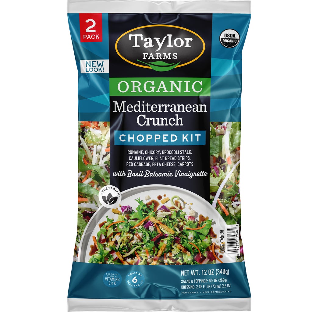 Taylor Farms Organic Mediterranean Crunch Chopped Salad Kit, 12 oz, 2 ...