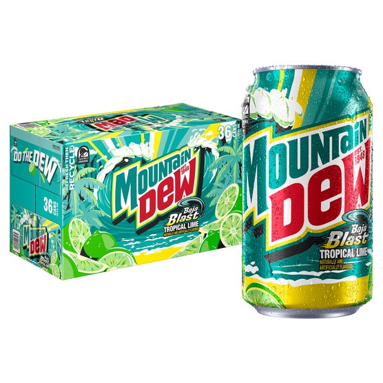 Mountain Dew, Baja Blast, 12 fl oz, 36 ct | Costco