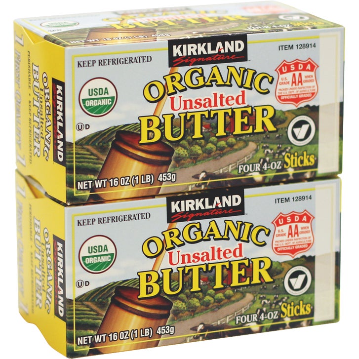 Kirkland Signature Organic Butter, Unsalted, Stick, 1 lb, 2 ct | Costco