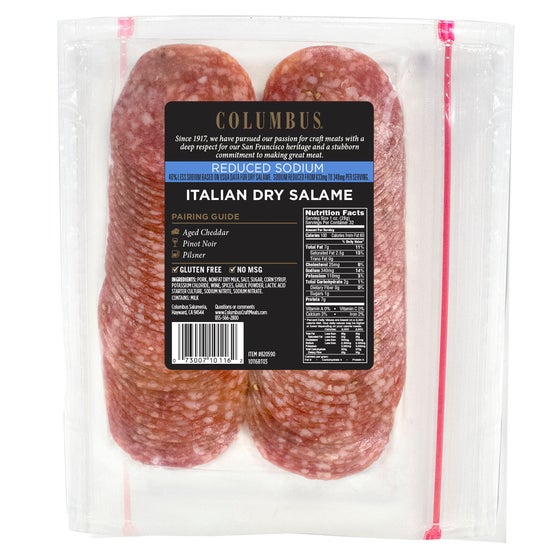 Columbus Italian Dry Salame, Reduced Sodium, Sliced, 16 oz, 2 ct | Costco