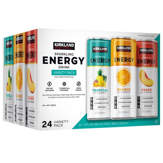 Kirkland Signature Sparkling Energy Drink, Sugar Free, Variety Pack, 12 ...