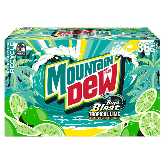 Mountain Dew, Baja Blast, 12 fl oz, 36 ct | Costco