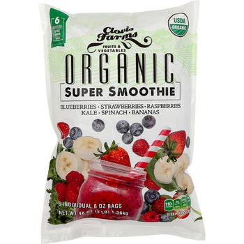 Clovis Farms Organic Super Smoothie, Fruits & Vegetables, 8 oz, 6 ct ...